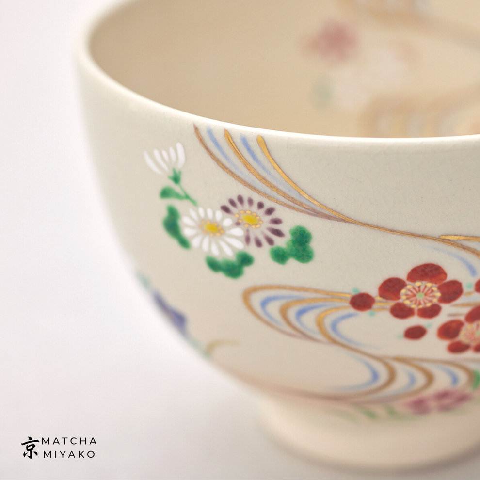 Kiyomizu-yaki Chawan - Japanese Teabowl, Four Seasons pattern – Matcha ...